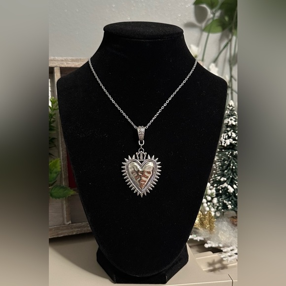 Handmade | Jewelry | Sacred Heart Necklace Silver Heart Silver Necklace ...